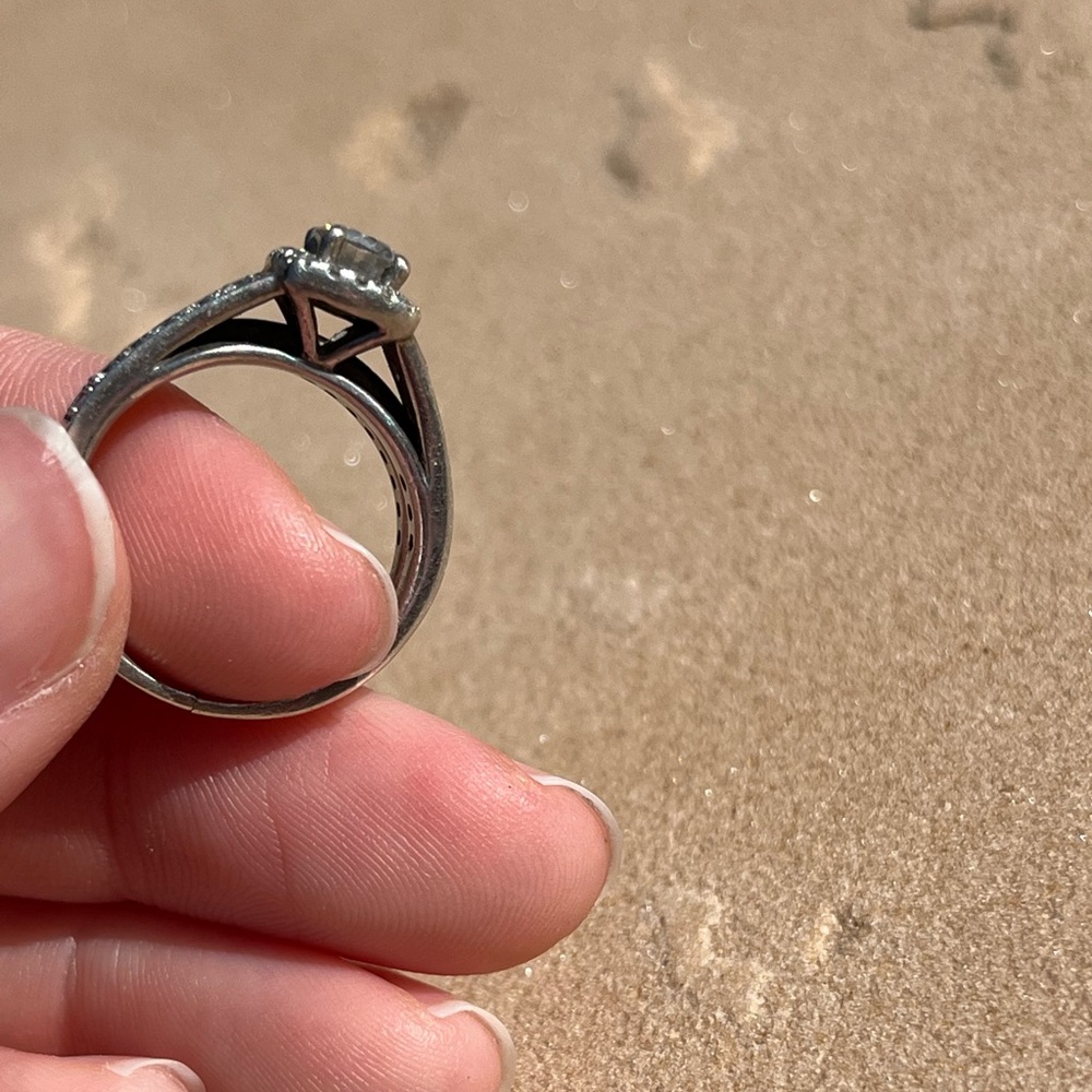 Princess Cut Wedding Band And Wedding Ring Soldered T… - Gem